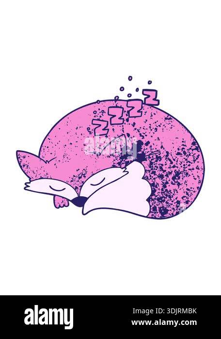jiggle and pause animation of cartoon sleeping fox Stock Video Footage ...