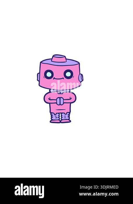 horizontally vibrating animation of cartoon robot design Stock Video ...