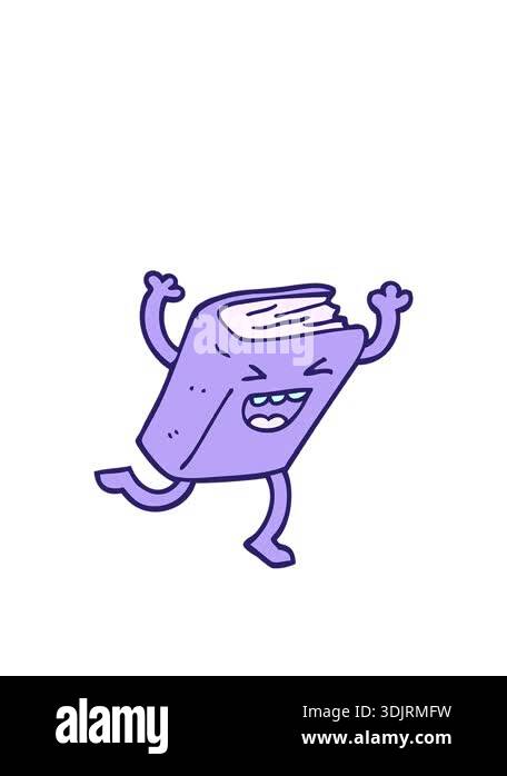 jumping motion animation of doodle of a dancing book Stock Video ...