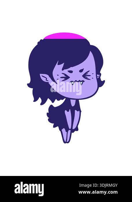 power up animation of annoyed cartoon vampire girl Stock Video Footage ...