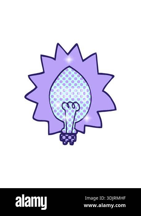 glitter effect animation of cartoon doodle light bulb Stock Video ...