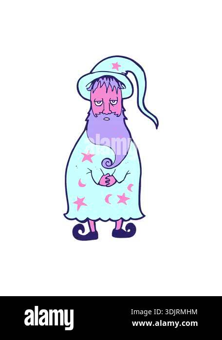 shivering motion animation of cartoon wizard Stock Video Footage - Alamy