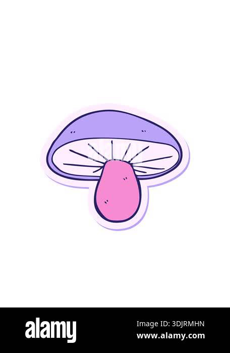 blinking radial lines animation of sticker of a mushroom Stock Video ...