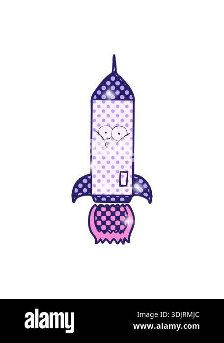 glitter effect animation of rocket drawing Stock Video Footage - Alamy