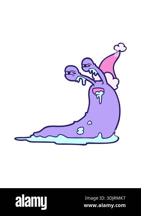 shine light effect animation of gross hand drawn line drawing of a slug ...