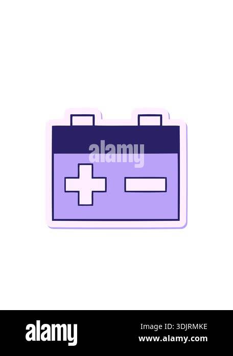 blinking radial lines animation of sticker of a cute cartoon car ...