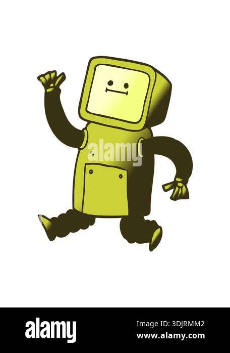 changing color animation of vector gradient illustration cartoon robot ...