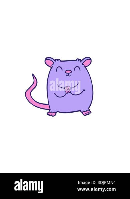 horizontally vibrating animation of cartoon doodle happy mouse Stock ...