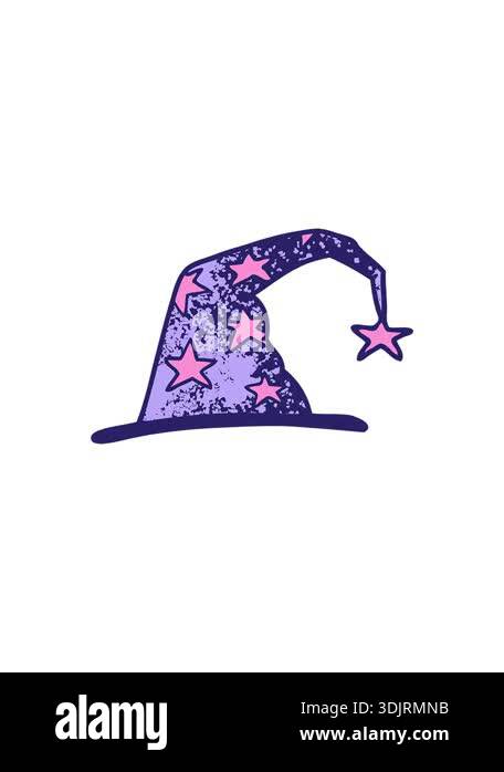 popping motion animation of cartoon wizard hat Stock Video Footage - Alamy