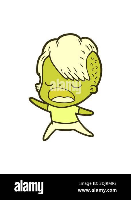 changing color animation of cartoon cool hipster girl talking Stock ...