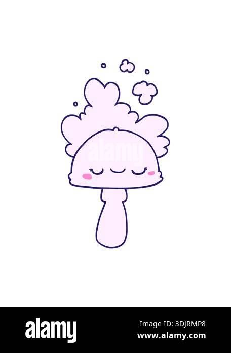 shaking motion animation of cartoon mushroom with spoor cloud Stock ...