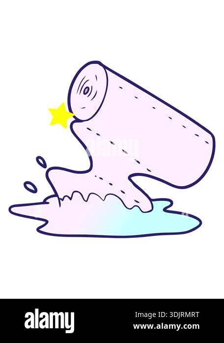 twinkling stars effect animation of cartoon kitchen towel soaking up ...