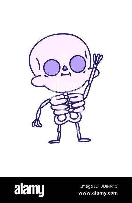 glitter effect animation of cartoon of a friendly skeleton waving Stock ...