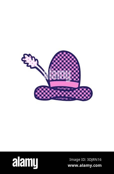 popping motion animation of hand drawn cartoon doodle of a farmers hat ...