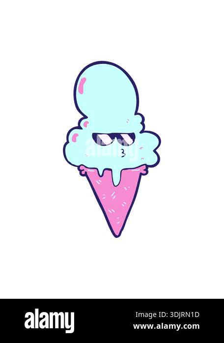 shivering motion animation of cartoon cool ice cream Stock Video ...