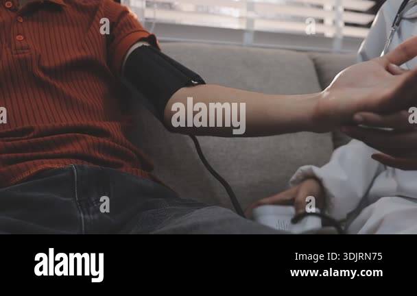 Doctor checking measuring pressure on patient's hand pulse Stock Video ...