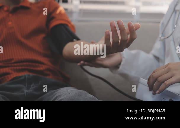 Doctor checking measuring pressure on patient's hand pulse Stock Video ...