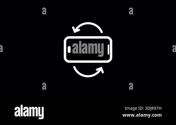 Rotating smartphone orientation change animation. White minimal phone ...