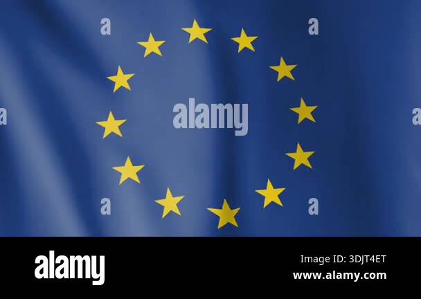 Flag of Europe animated background. Symbol of the European Union (EU ...