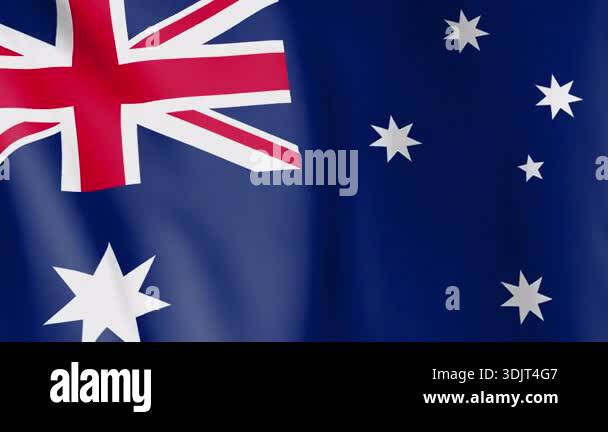 Flag of Australia animated background. Symbol of the Australian nation ...