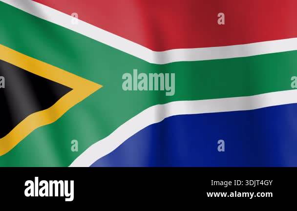 Flag of South Africa animated background. Symbol of the South African ...