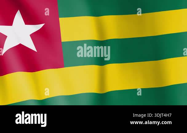 Flag of Togo animated background. Symbol of the Togolese nation and the ...