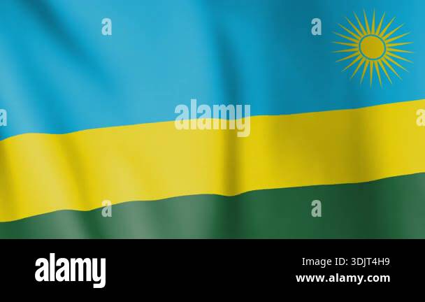 Flag of Rwanda animated background. Symbol of the Rwandan people and ...