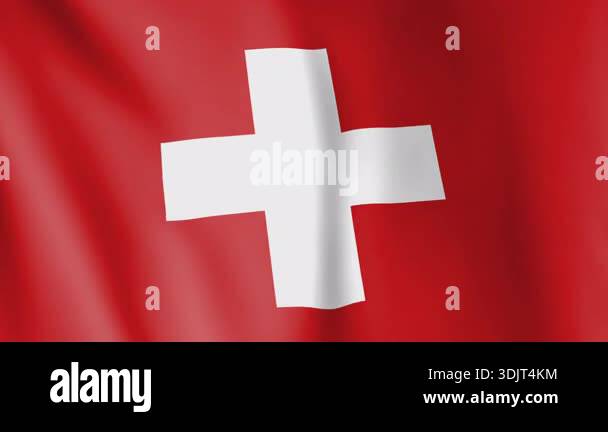 Flag of Switzerland animated background. Symbol of the Swiss nation and ...