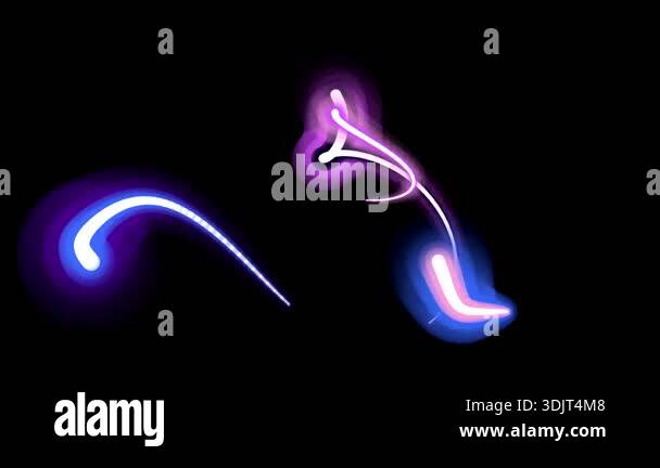 Light trails in the dark space Stock Video Footage - Alamy