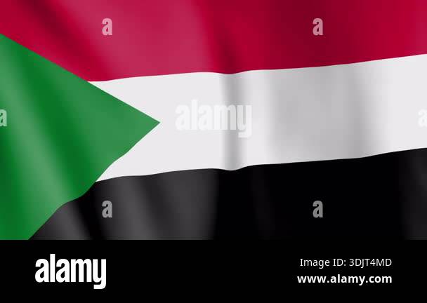 Flag of Sudan animated background. Symbol of the Sudanese nation and ...