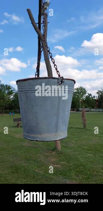 Old Water Well with Bucket Video. Rustic Village Footage. Charming ...
