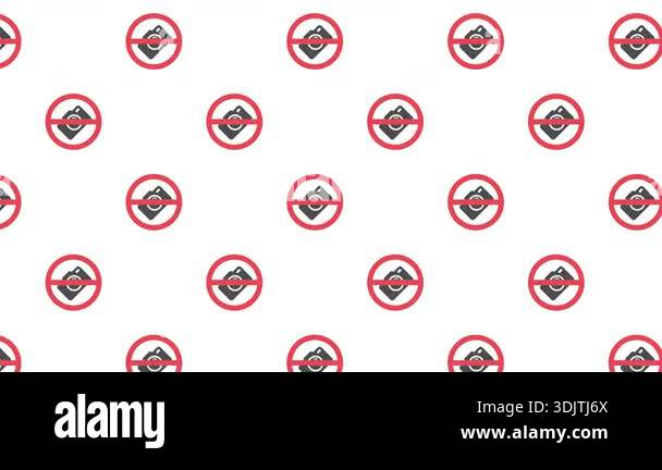 Seamlessly looping motion graphic featuring a repeating pattern of No ...