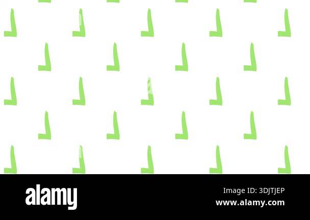 Seamless looping motion background of minimalist green checkmark-like ...