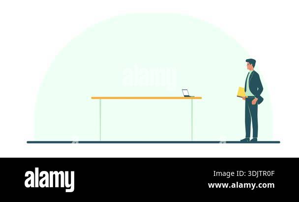 Business Discussion. Moving banner with office workers and ...