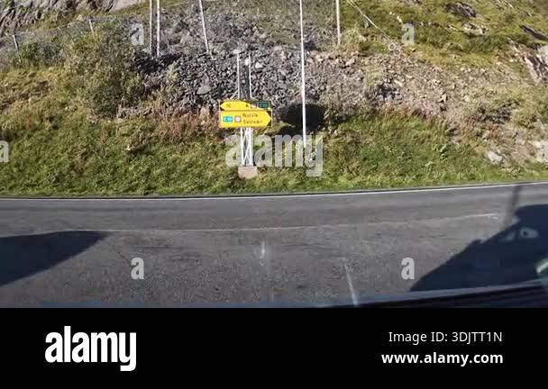 Lofoten Islands, Norway; September 11 2024: Point of view shot driving ...