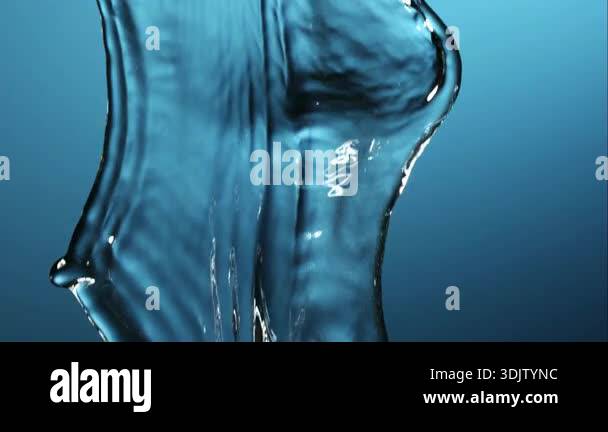 Dynamic water splash with large clear droplets and liquid ripples ...