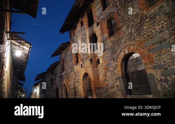 Historical seating area within territory of ancient Italian castle with ...