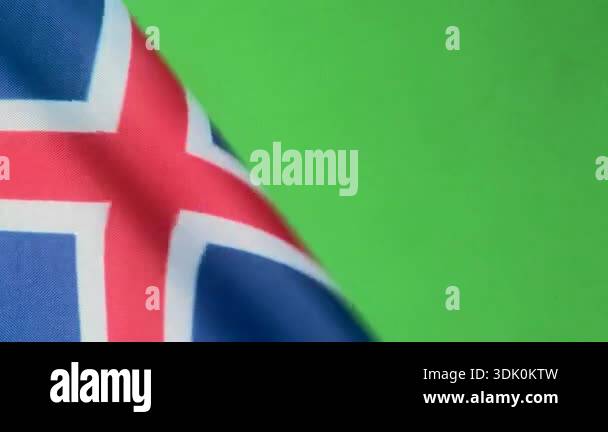 Flags of the world, flag of Iceland on green screen Stock Video Footage ...