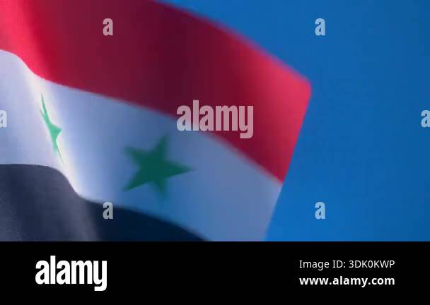 Flags of the world, flag of Syria on blue screen Stock Video Footage ...