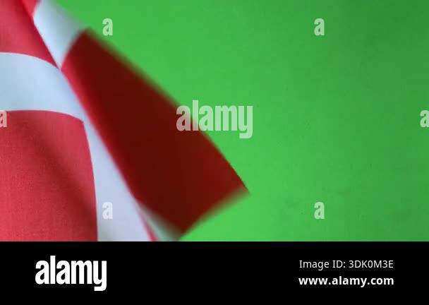 Flags of the world, flag of Denmark on green screen Stock Video Footage ...