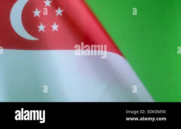 Flags of the world, flag of Singapore on green screen Stock Video ...
