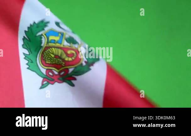 Flags of the world, flag of Peru on green screen Stock Video Footage ...