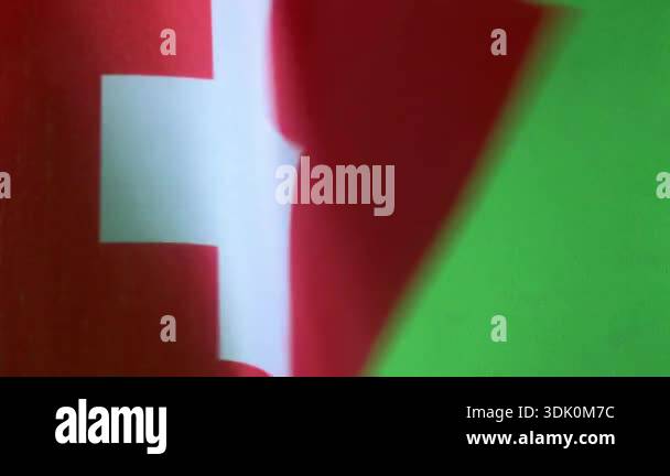 Flags of the world, flag of Switzerland on green screen Stock Video ...