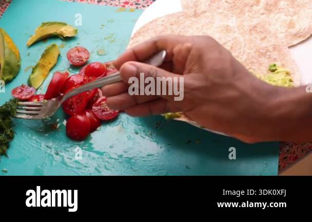 Close up person making healthy Mexican tortillas at home Stock Video ...