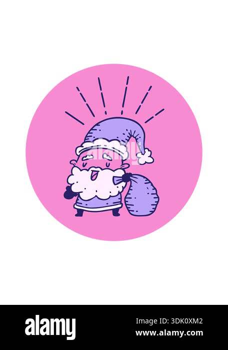 popping motion animation of icon of a tattoo style santa claus ...