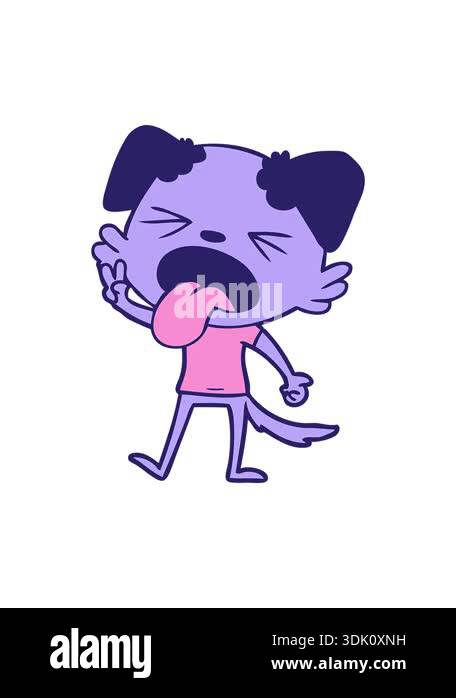 popping motion animation of cartoon of disgusted dog Stock Video ...