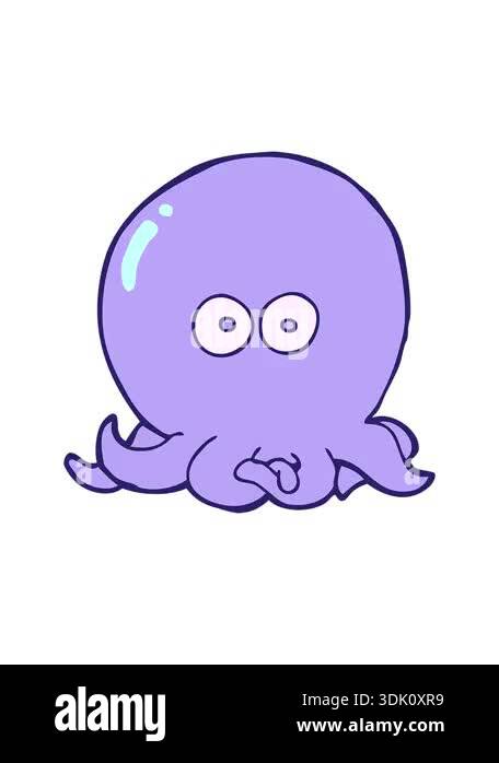 shivering motion animation of cartoon octopus illustration Stock Video ...