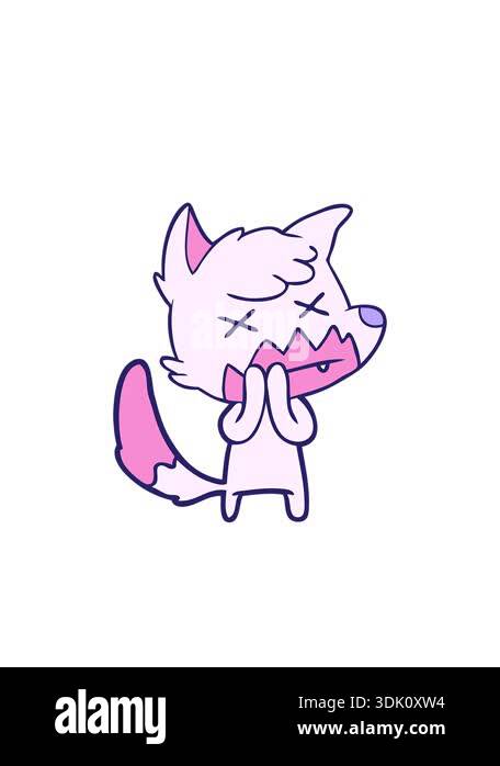 blinking radial lines animation of cartoon dead fox Stock Video Footage ...