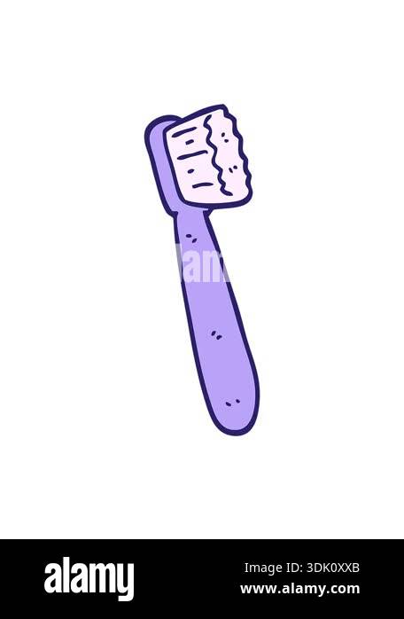 vibrating motion animation of hand drawn doodle style cartoon tooth ...