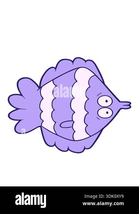 bobbing motion animation of cartoon flat fish Stock Video Footage - Alamy
